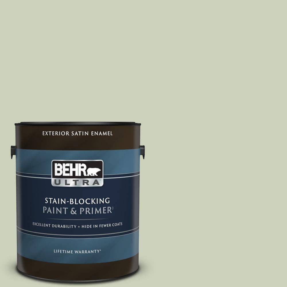 BEHR ULTRA 1 gal. #PPU10-09 Chinese Jade Satin Enamel Exterior Paint ...