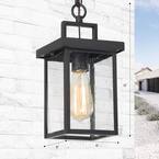 LNC 1-Light Black Square Outdoor Pendant Light for Patio Modern Outdoor ...