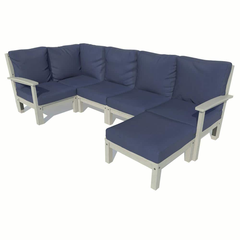 Highwood Bespoke Deep Seating 6-Piece Plastic Outdoor Sectional Set ...