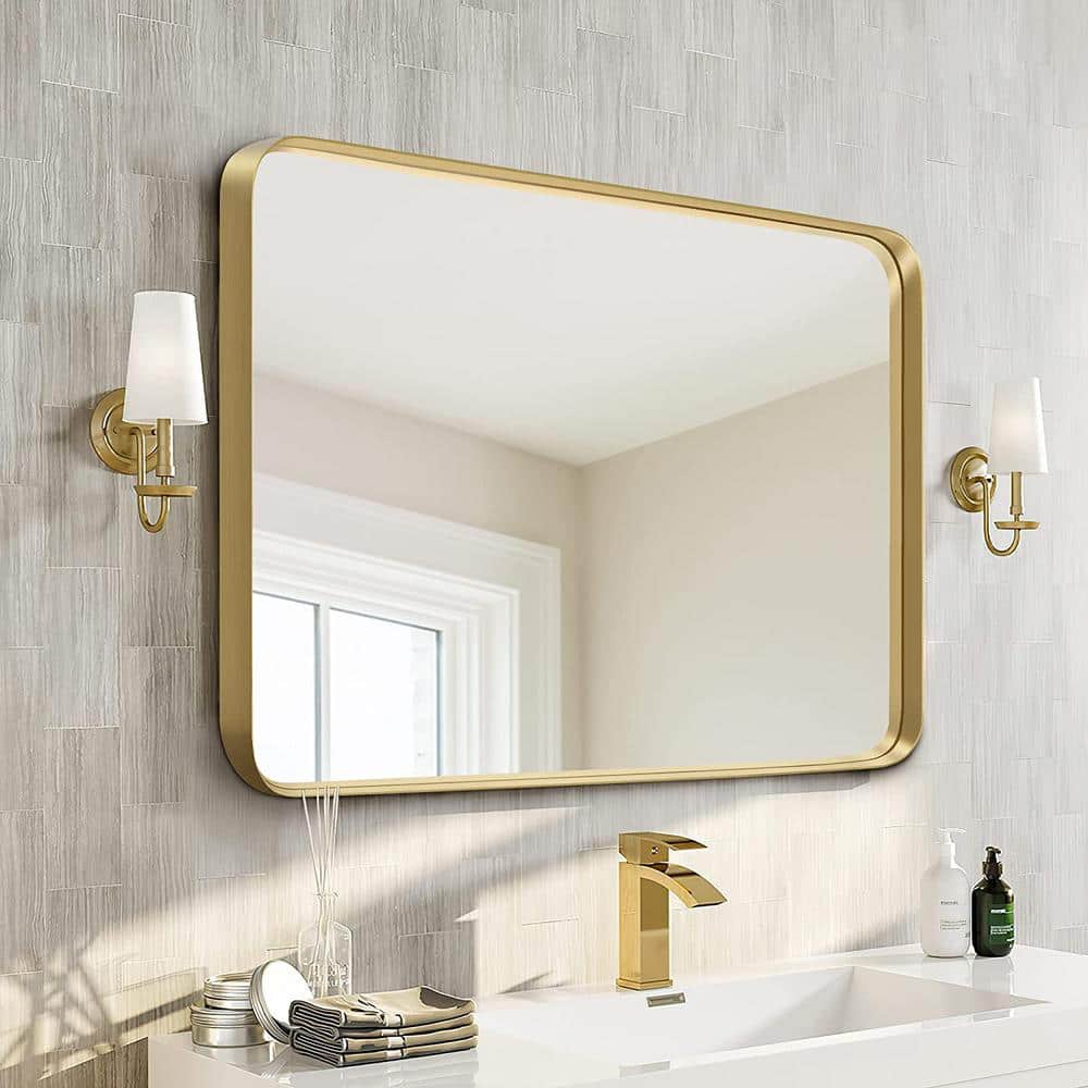TOOLKISS 40 in. W x 32 in. H Rectangular Aluminum Framed Wall Bathroom ...