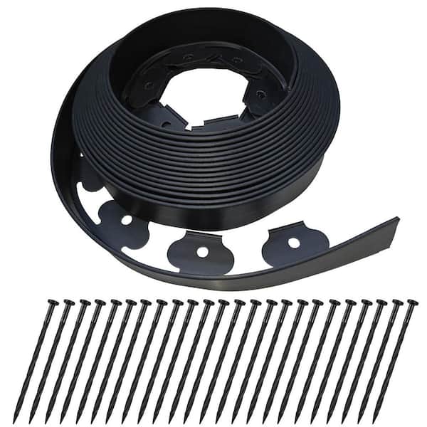 2 in. H x 40 ft. W No-Dig Plastic Landscape Edging Kit, Paver Edging ...