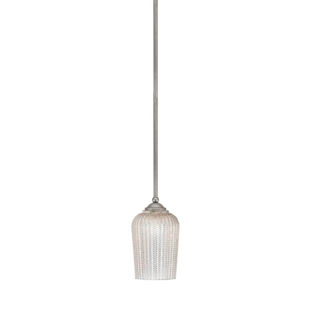 Clevelend 100-Watt 1-Light Graphite Pendant Mini Pendant Light with ...