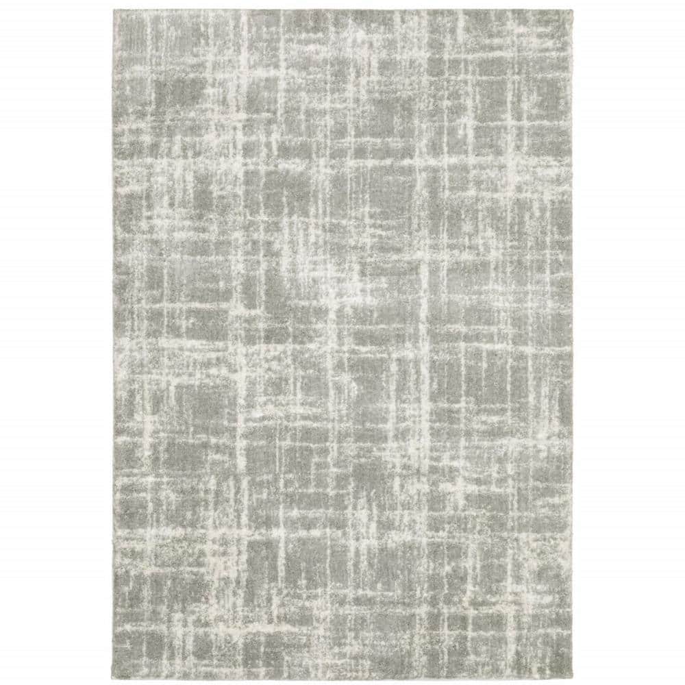 HomeRoots Grey and Ivory 2 ft. x 3 ft. Abstract Area Rug 2000509879 ...