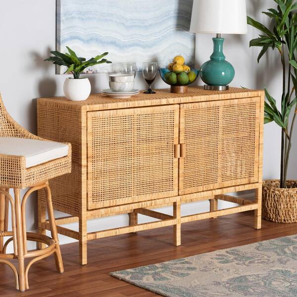 Rattan shelves cabinets store