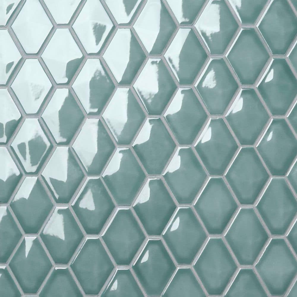 Ivy Hill Tile Medley Diamond Marine Blue 10.39 in. x 12.55 in. Glossy ...