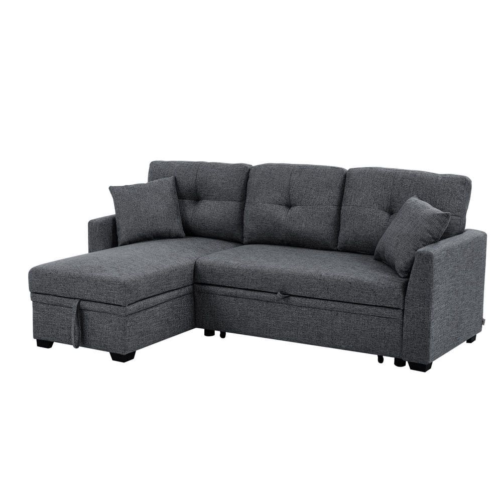Noble House Shawna Modern 85 in. L-Shaped Upholstered Polyester Modular ...