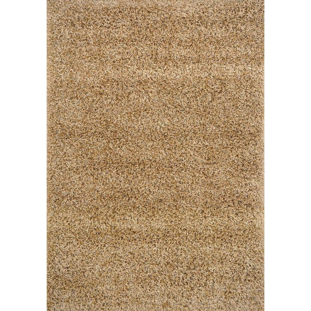 RugStylesOnline Shaggy Solid Beige 7 ft. x 10 ft. Synthetic Rectangle ...
