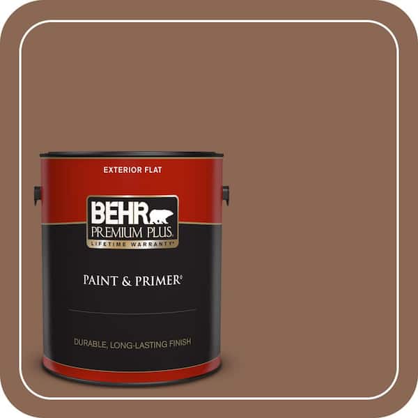 BEHR PREMIUM PLUS 1 gal. #PPU3-17 Clay Pot Flat Exterior Paint & Primer ...