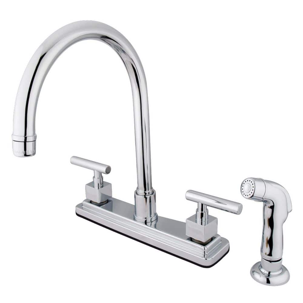 Kingston Brass Claremont 2-Handle Deck Mount Centerset Kitchen Faucets ...