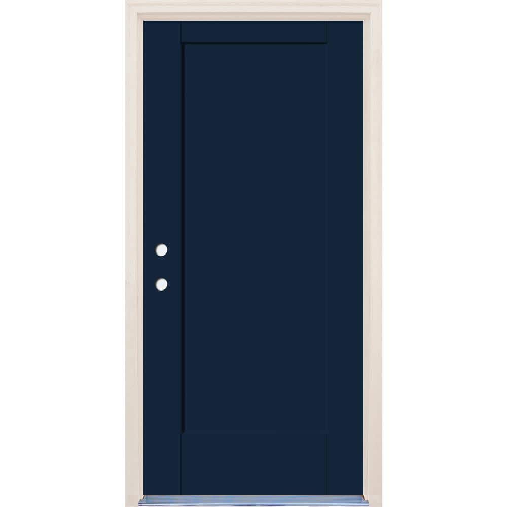Builders Choice 32 in. x 80 in. 1 Panel Right-Hand Indigo Painted ...