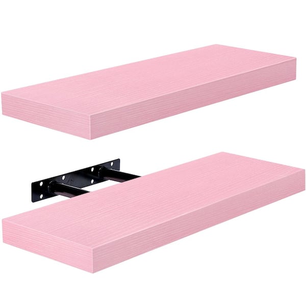 Sorbus 16.25" Floating Shelf Set - Wood Hanging Rectangle Wall Shelves ...