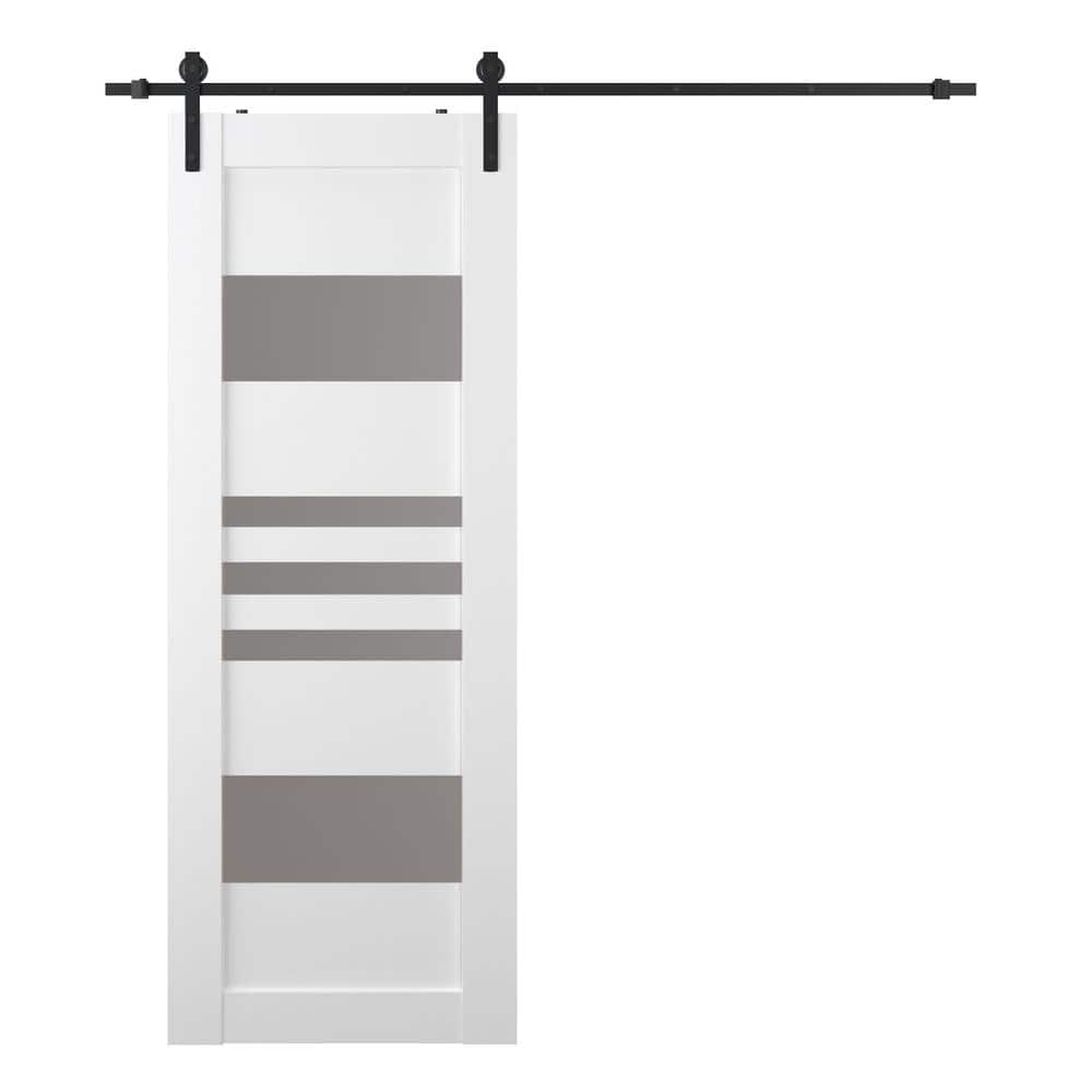 Belldinni Leti 24 in. x 95.25 in. 5 Lite Frosted Glass Shambor ...