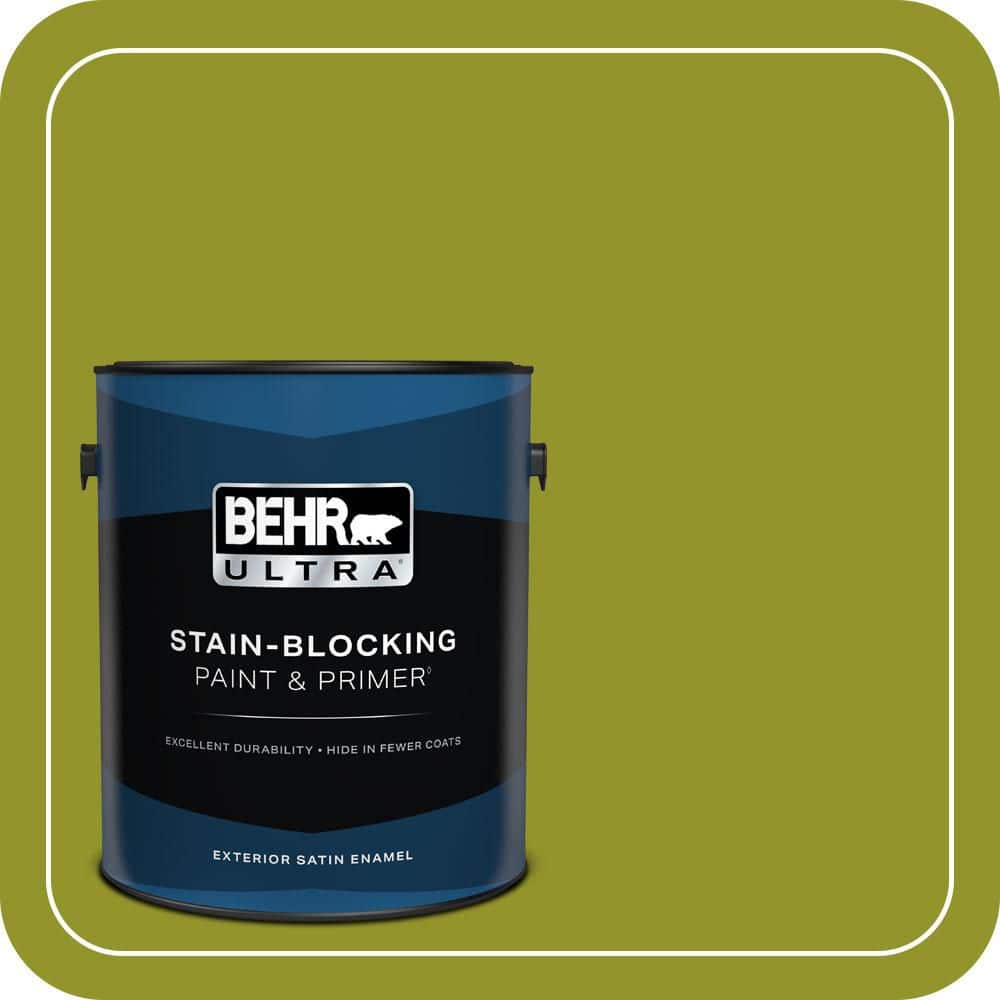BEHR ULTRA 1 gal. #P350-7 Lazy Lizard Satin Enamel Exterior Paint ...