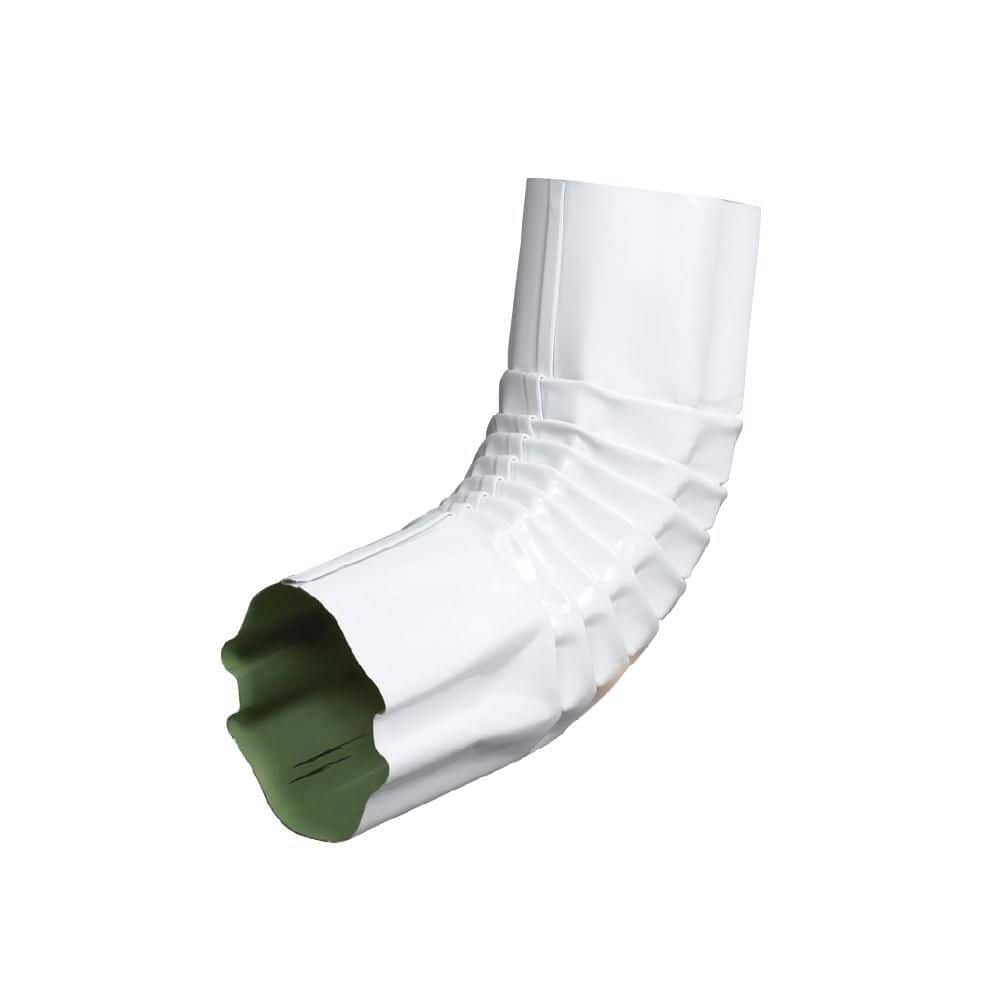 Amerimax Home Products 4 in. White Aluminum Corrugated Round Downspout ...