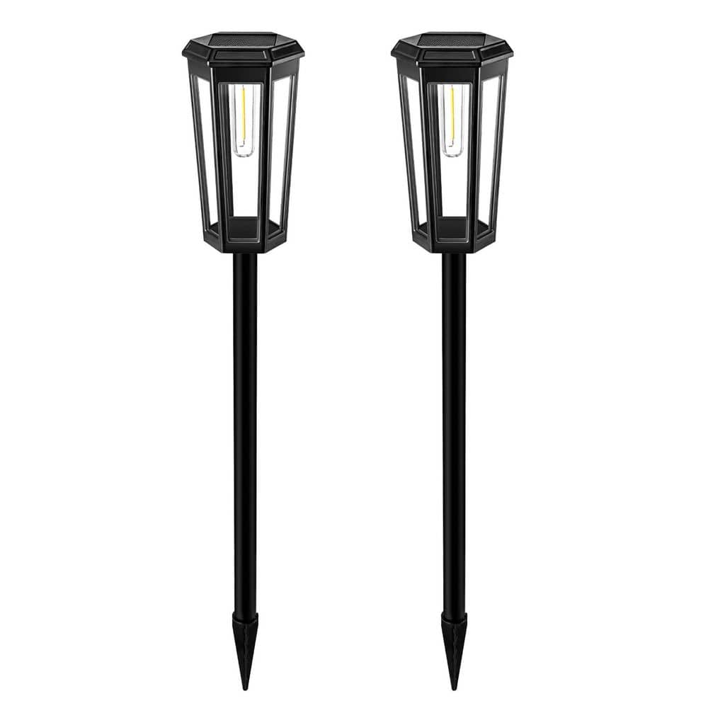 KOAOEIRS 20 Lumen Black LED Weather Resistant Outdoor Solar Path Light ...