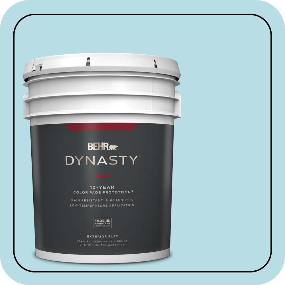 BEHR DYNASTY 5 gal. #M470-2 Basin Blue Flat Exterior Stain-Blocking ...