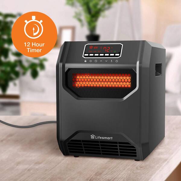 Lifesmart 1500 Watt Electric Front Intake Vent 6 Element Infrared Heater with UV Light HT1269UV The Home Depot
