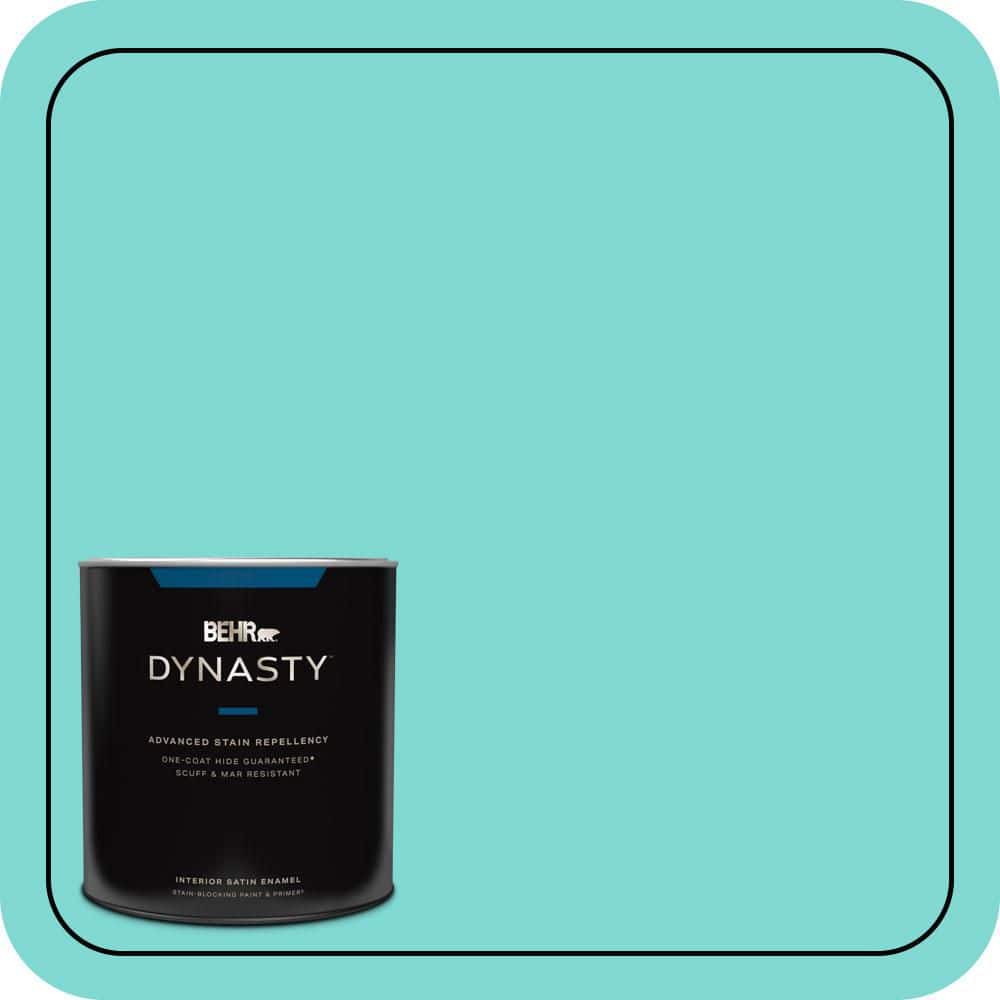 BEHR DYNASTY 1 qt. #MQ4-22 Key Largo One-Coat Hide Satin Enamel ...