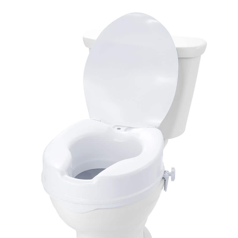 VEVOR Raised Toilet Seat Round 4 in. Height Raised 300 lbs. Weight ...
