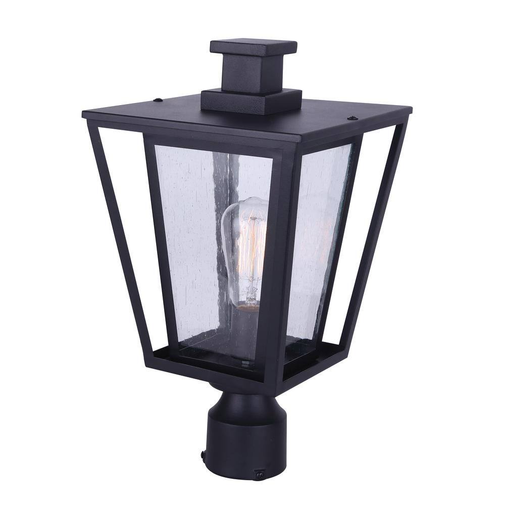 CANARM Grove 16.75 in. 1-Light Matte Black Outdoor Post Head IOL483BK ...