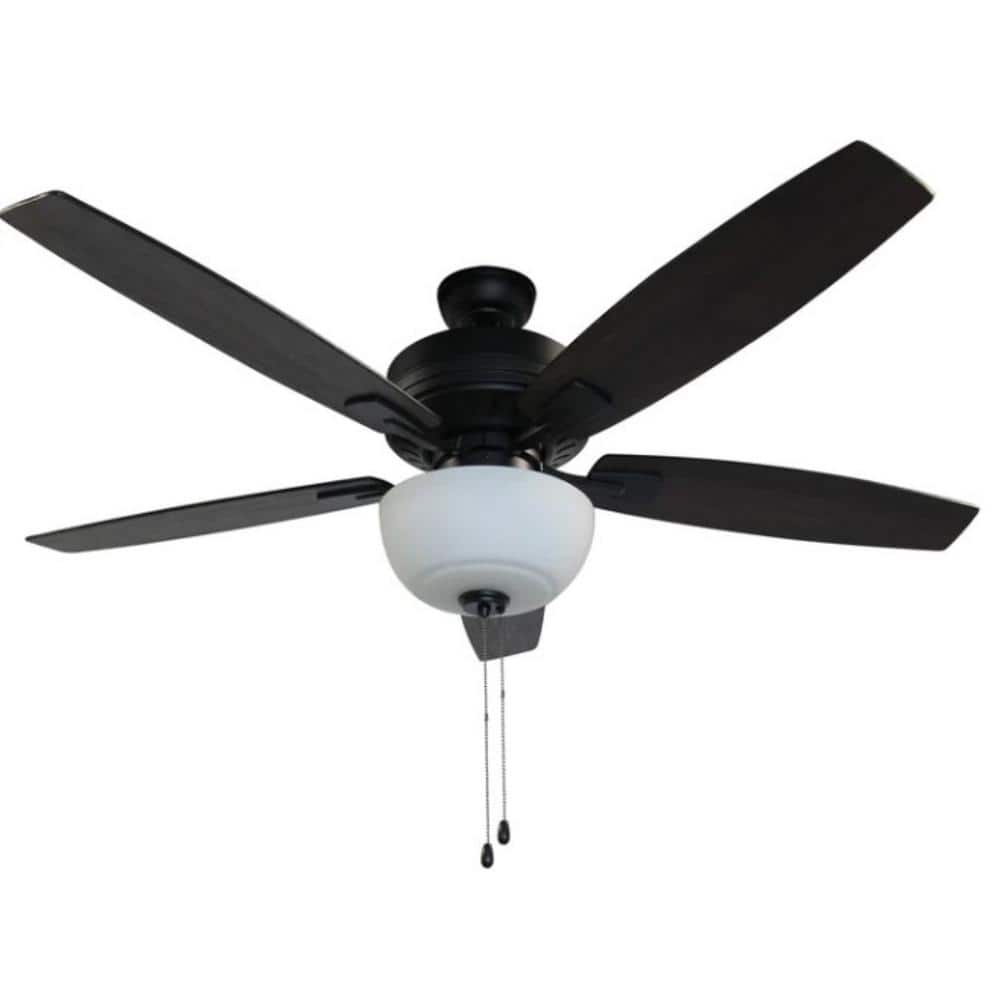 BLUE MOUNTAIN FANS Fusion 52 in. Indoor Matte Black Ceiling Fan with ...