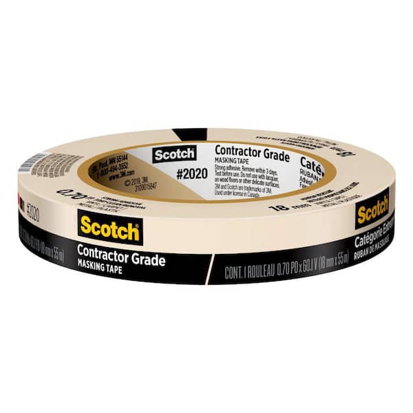 3M Scotch 0.71 in. x 180.3 ft. Contractor Grade Masking Tape (48-Case ...