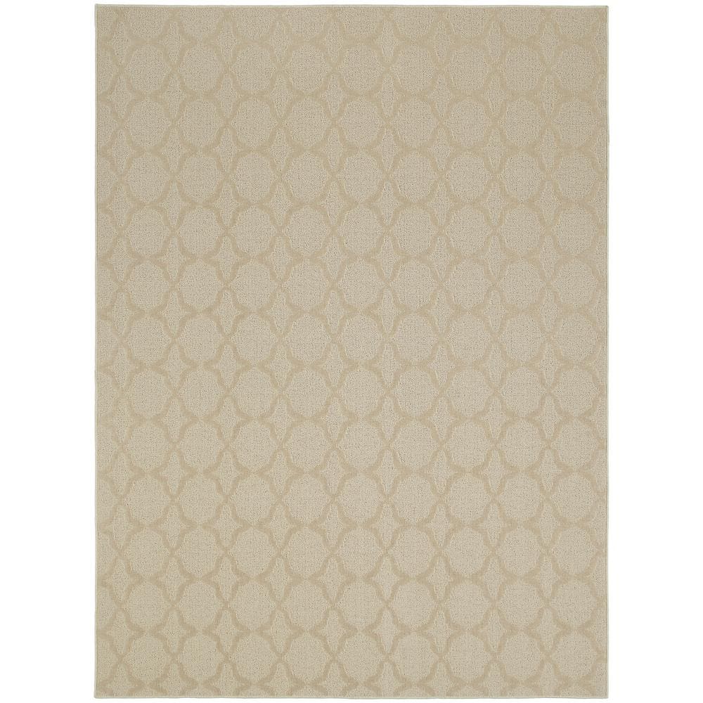 Garland Rug Sparta Tan 5 ft. x 8 ft. Casual Tufted Solid Color Trellis ...