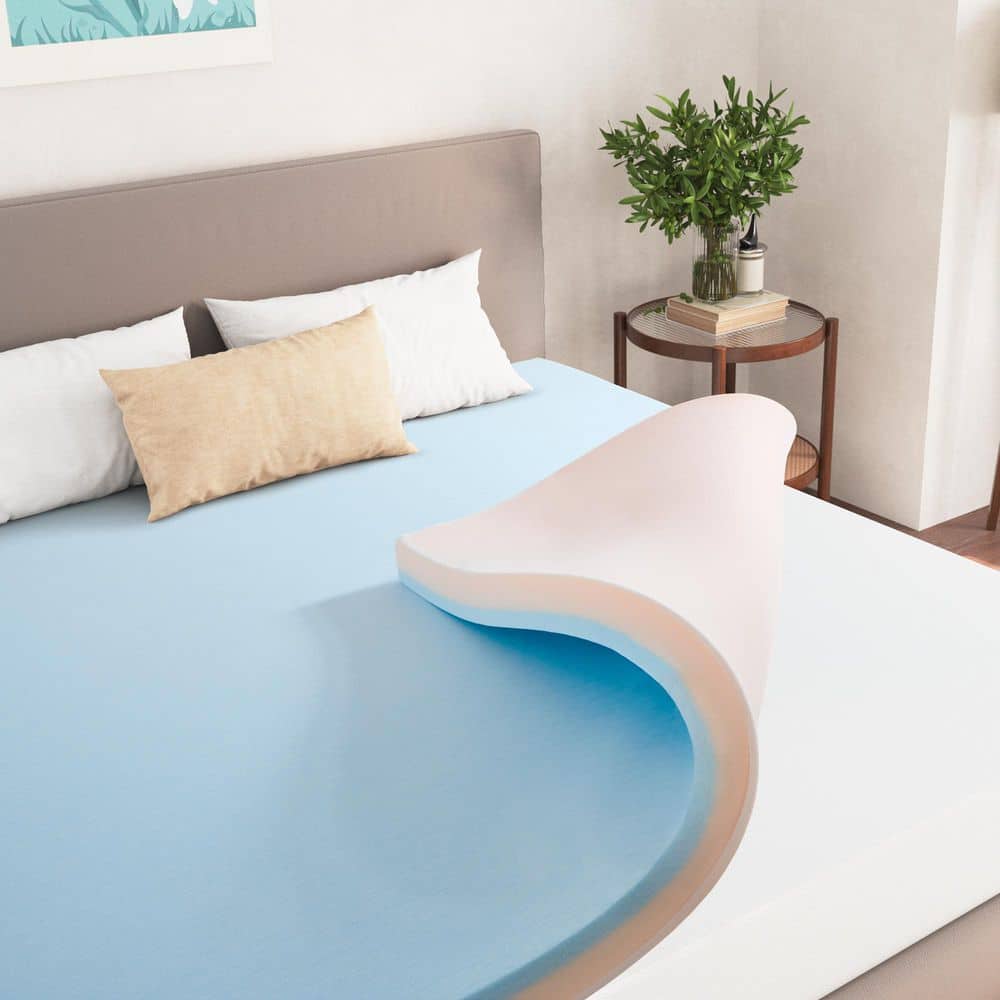 Twolike 2 in. Queen Size Memory Foam Topper Breathable Design and ...