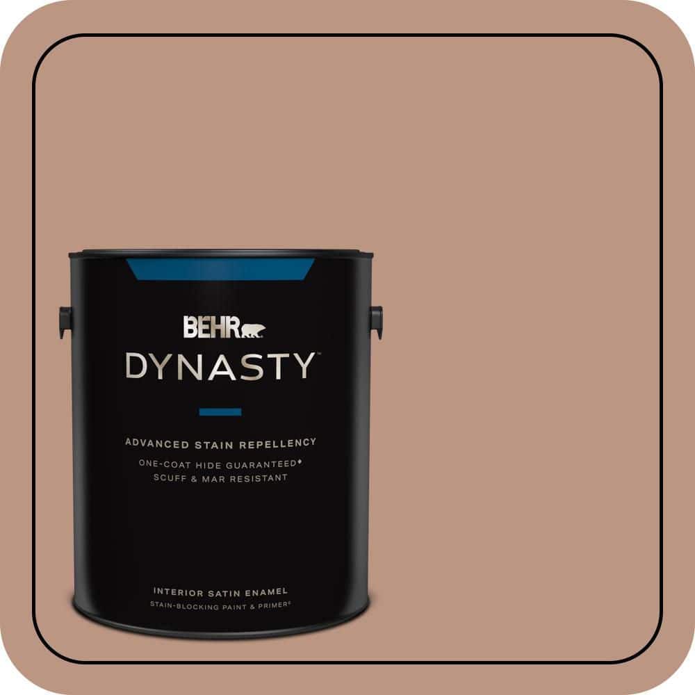 BEHR DYNASTY 1 gal. #S190-4 Spiced Brandy One-Coat Hide Satin Enamel ...