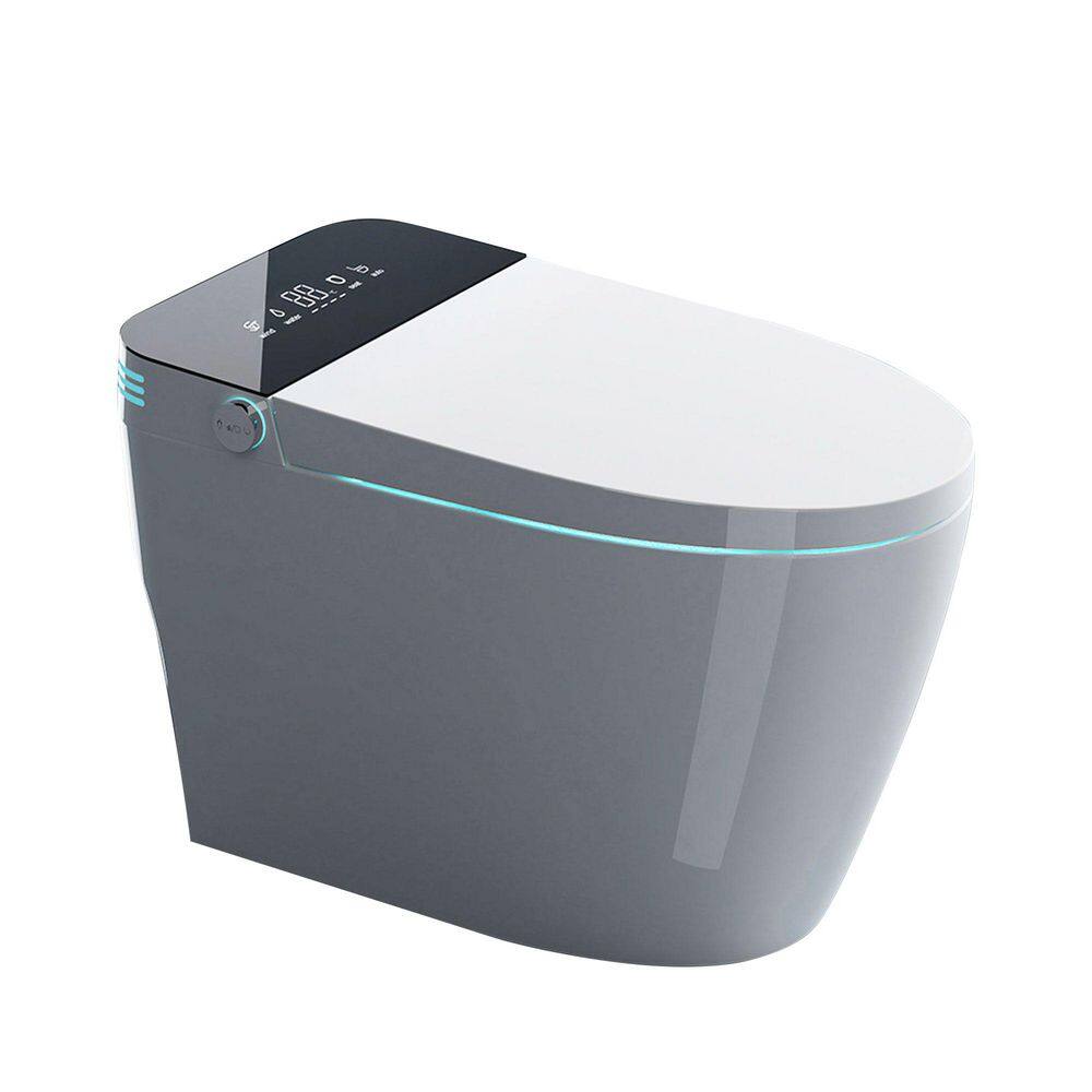 Amucolo 1.28GPF Smart Bidet Toilet with Heated AUTO Open and Close AUTO ...