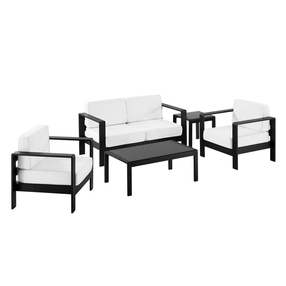 Linon Home Decor Kelten Outdoor Black 5-Piece Aluminum Patio ...