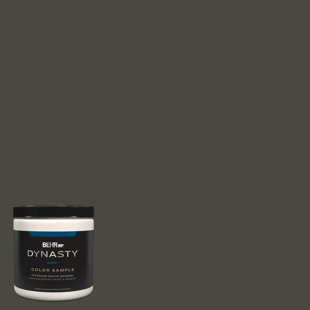 BEHR DYNASTY 8 oz. #T18-11 Unplugged Satin Enamel Stain-Blocking ...
