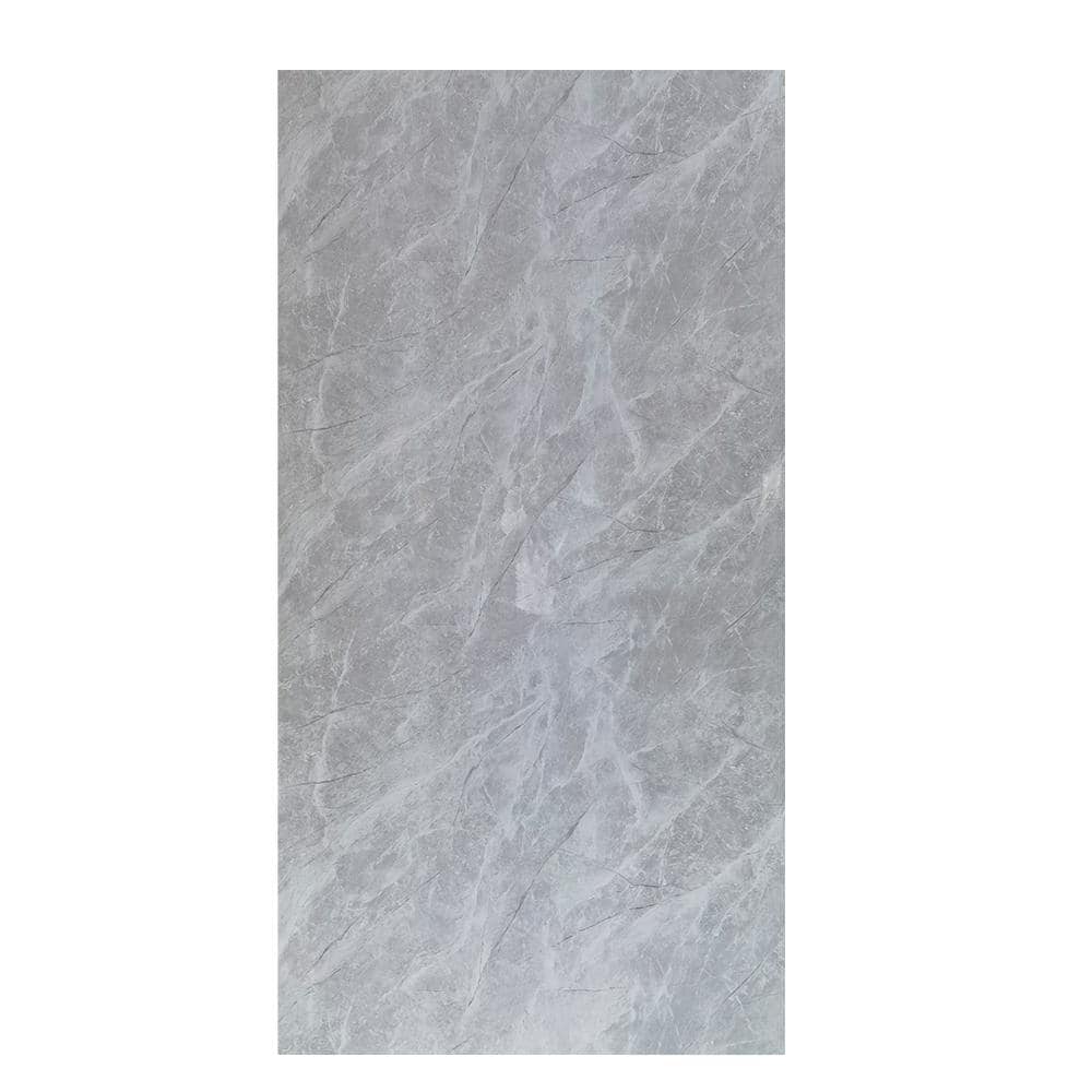 Mediterraneo 8 ft. x 4 ft. Decorative PVC Marble Sheet in White Gray ...