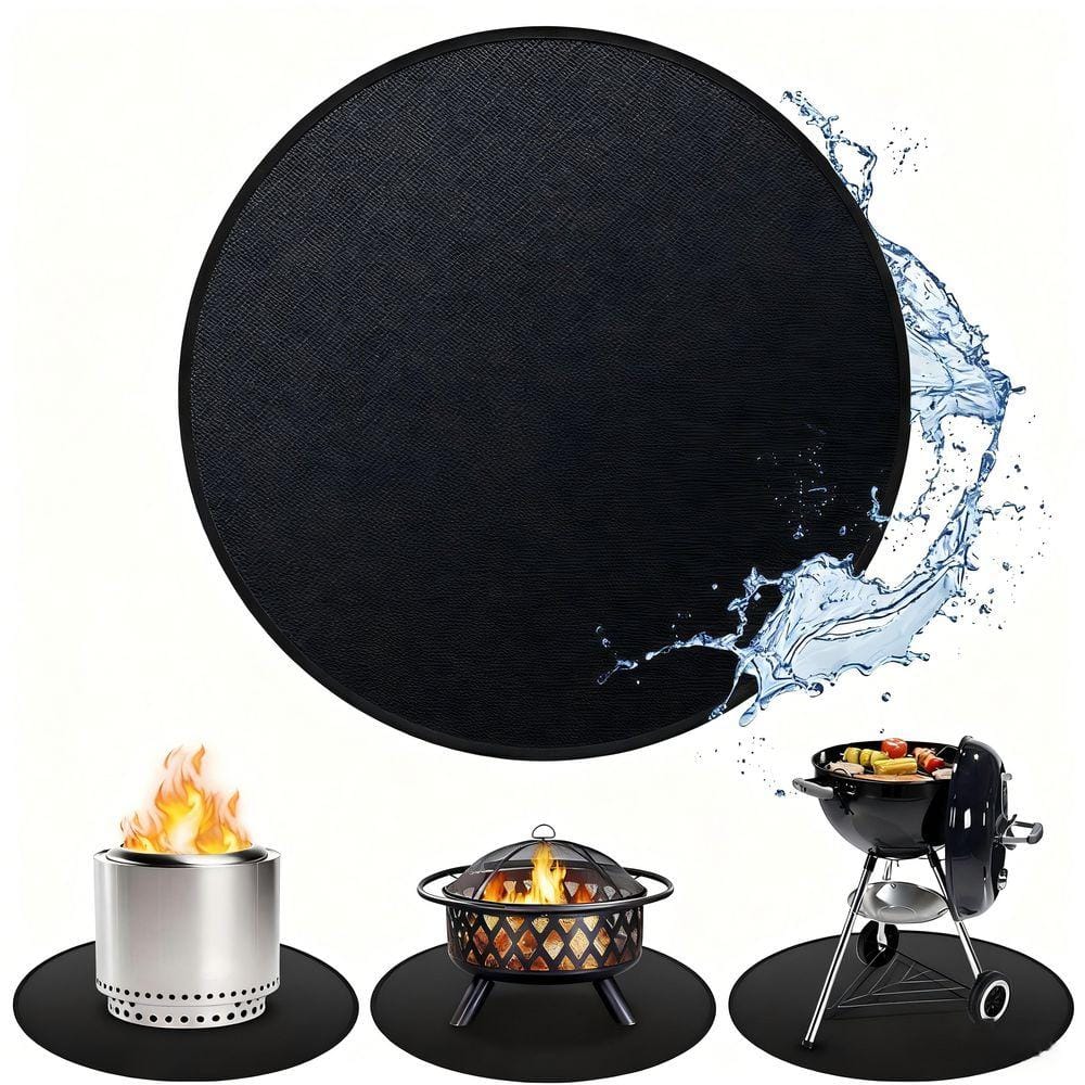 Primehome 48 in. Round 4-Layer Fire Pit Mat-Heat Resistant Deck ...
