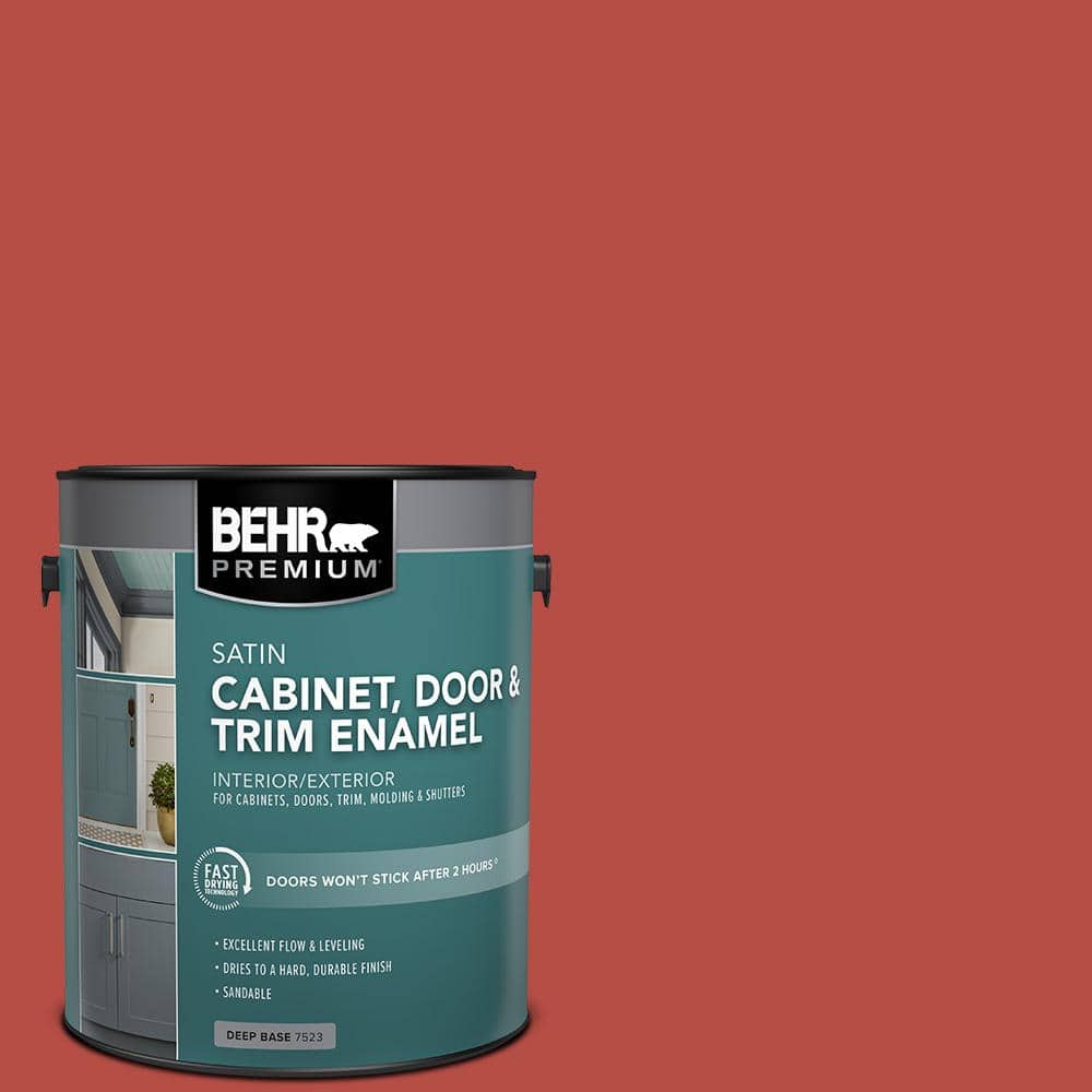 BEHR PREMIUM 1 gal. #M160-7 Raging Bull Satin Enamel Interior/Exterior ...