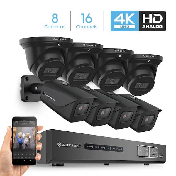 Amcrest 4K 16-Channel DVR Security Camera System with 8x 4K 8 MP Indoor ...
