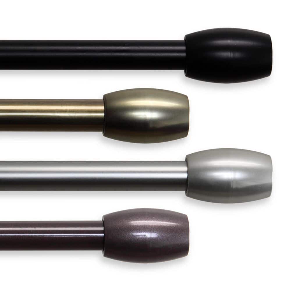 Rod Desyne 18 in. - 28 in. Black Telescoping Single Curtain Rod Kit ...
