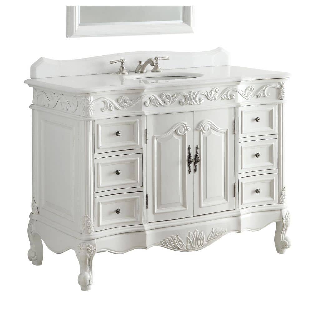 Benton Collection Beckham 48.25 in. W x 22 in D. x 36 in. H Bath Vanity ...