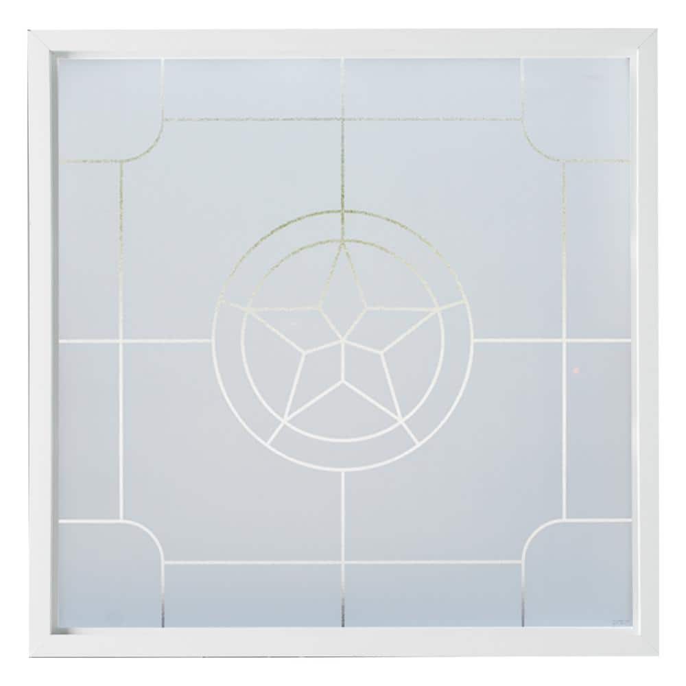 Hy-Lite 47.5 in. x 47.5 in. Texas Star Decorative Glass White Vinyl New ...