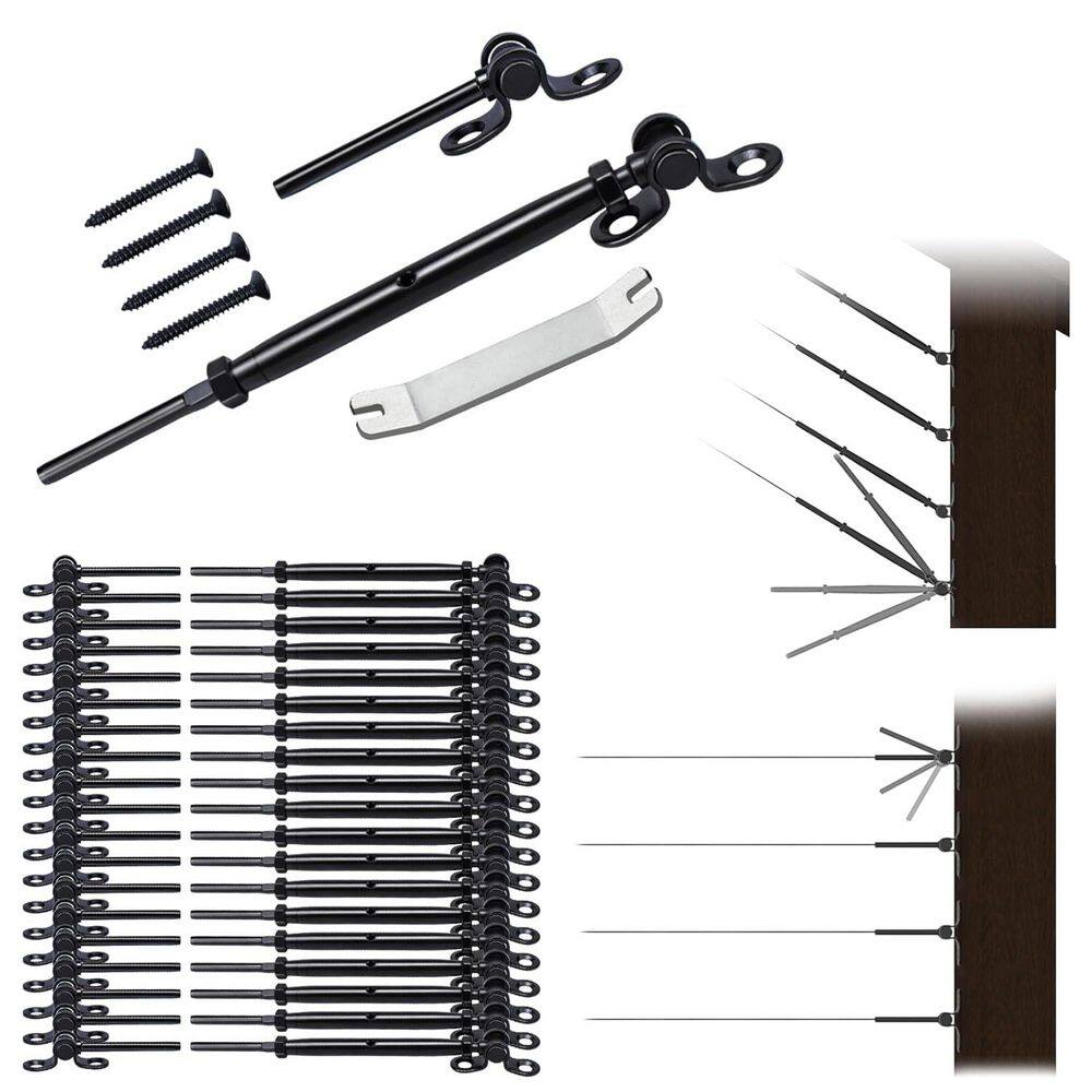 Afoxsos 20 Pairs 1/8 Black Cable Railing Hardware Kit Swage Toggle ...