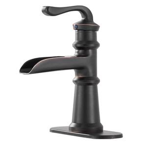 BWE Waterfall Single Hole Single-Handle Low-Arc Bathroom Faucet With ...