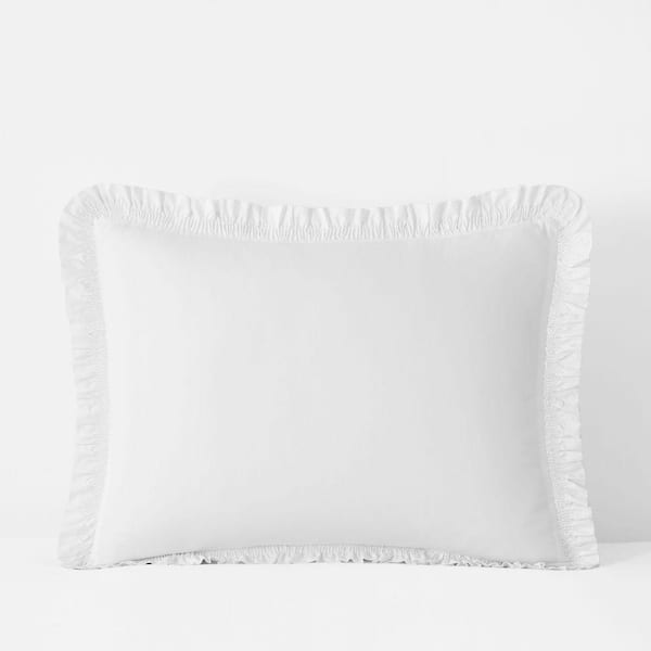 The Company Store Company Cotton Ruffle Garment Wash White Standard ...