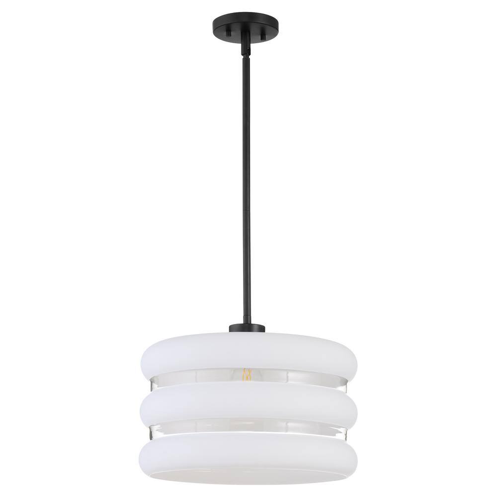 Quorum GILLIS 16 in. 1-Light 100-Watt Pendant Light with a Clear ...