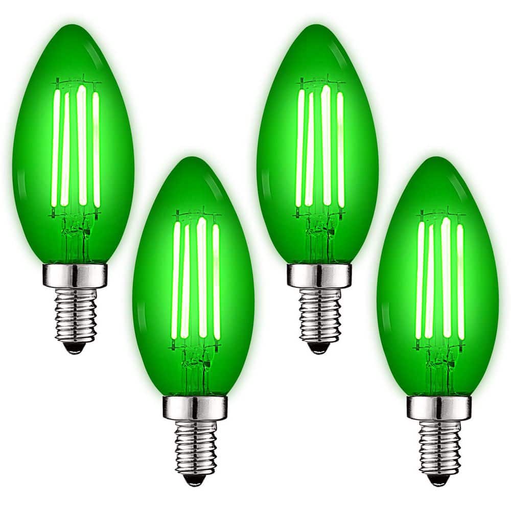 LUXRITE 40-Watt Equivalent LED Green Light Bulb, 4.5-Watt, Colored ...