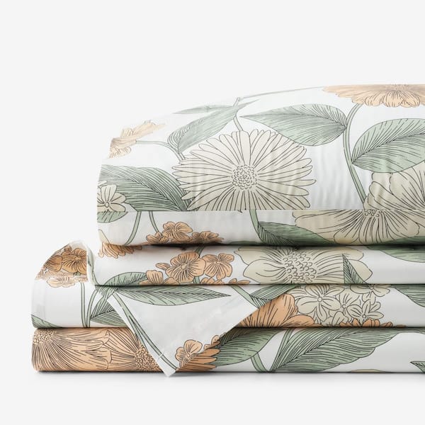 The Company Store Company Cotton Meadow Blooms Ivory Multi Cotton ...