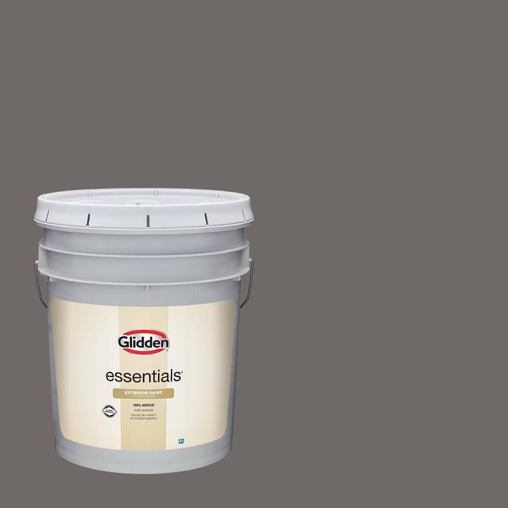 Glidden Essentials 5 gal. PPG1002-6 Gibraltar Gray Flat Exterior Paint ...