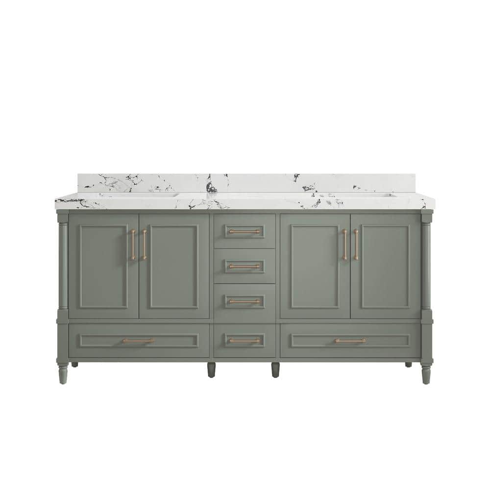 Willow Collections Hudson 72 in. W x 22 in. D x 36 in. H Double Sink ...