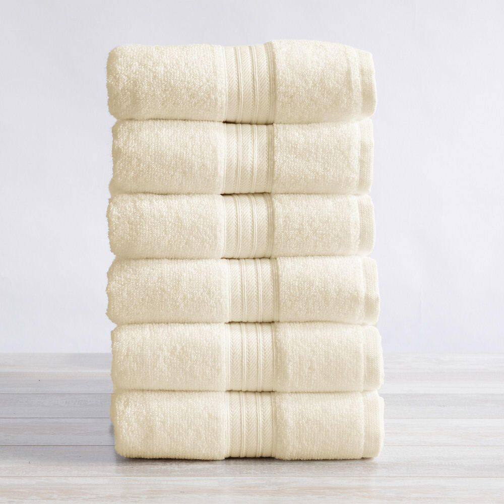 FRESHFOLDS Ivory Soft Cotton Classic 6-Pack Hand Towel Set EC100064 ...