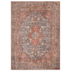 World Rug Gallery Marin Persian Style Machine Washable Black 5 ft. x 7 ...