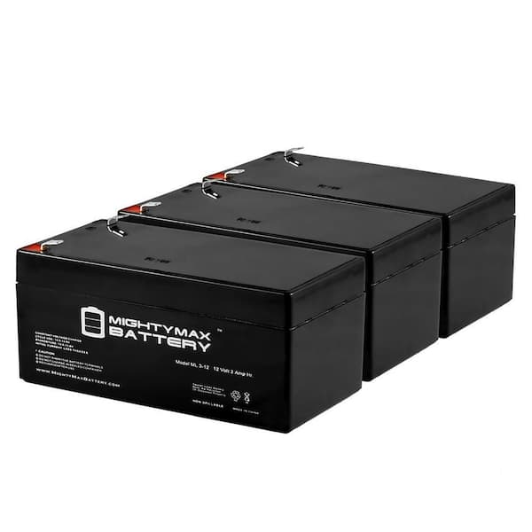 MIGHTY MAX BATTERY ML3-12 12v 3000 mAh UPS Replacement Battery ...